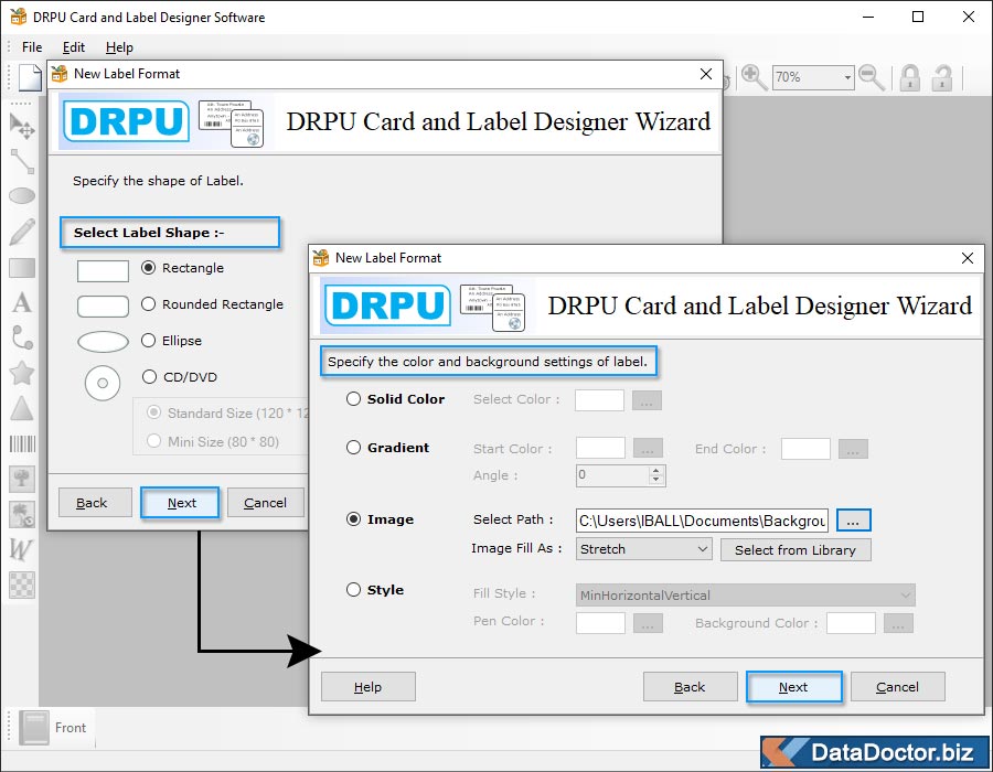 Card and label maker software | student employee picture id badges stickers